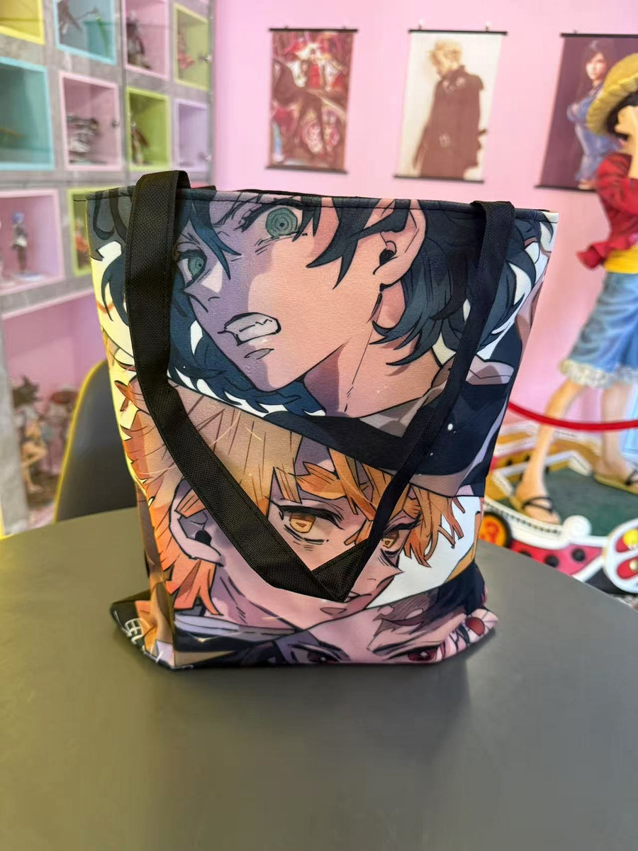 Waterproof Oxford Tote Bag with Flocking Print - Demon Slayer Inosuke ...